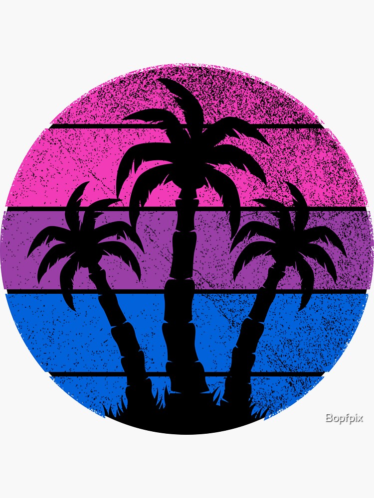 "Bisexual Sunset Vintage Bi Pride Flag" Sticker by Bopfpix | Redbubble