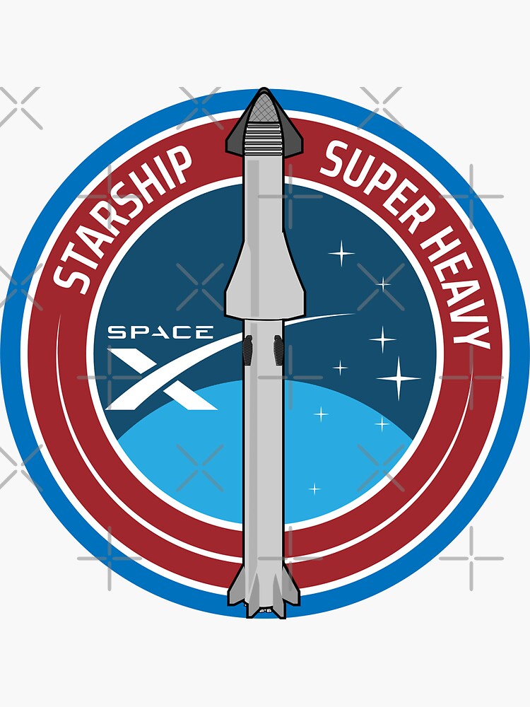 "SpaceX Starship" Sticker for Sale by MartianCloset | Redbubble