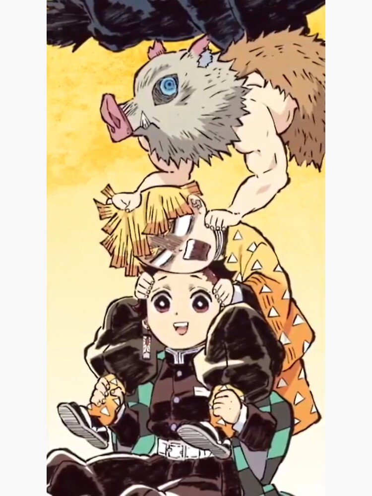 "Tanjiro Kamado, Zenitsu Agatsuma & Inosuke Hashibira" Art Print by ...