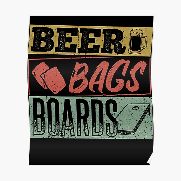 "Cornhole brewski contest amusement bean-bag" Poster by Svetiik | Redbubble