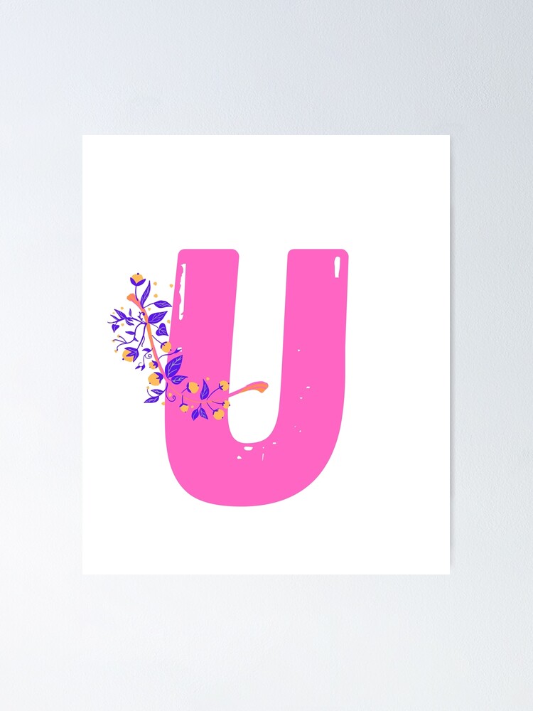 Póster «Letra U Rosa Diseño» de LiteFeather1 | Redbubble