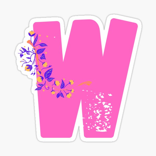 "Letter W Pink Design" Sticker for Sale by LiteFeather1 | Redbubble