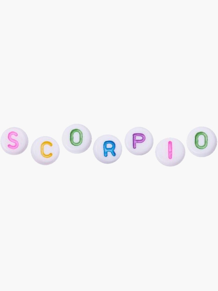 "scorpio letter beads" Sticker for Sale by needydesigns | Redbubble