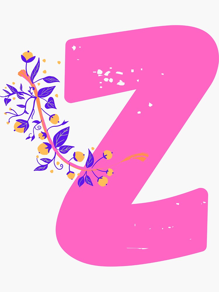 "Letter Z Pink Design" Sticker for Sale by LiteFeather1 | Redbubble
