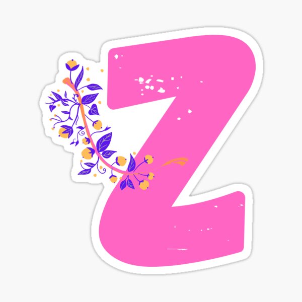 "Letter Z Pink Design" Sticker for Sale by LiteFeather1 | Redbubble