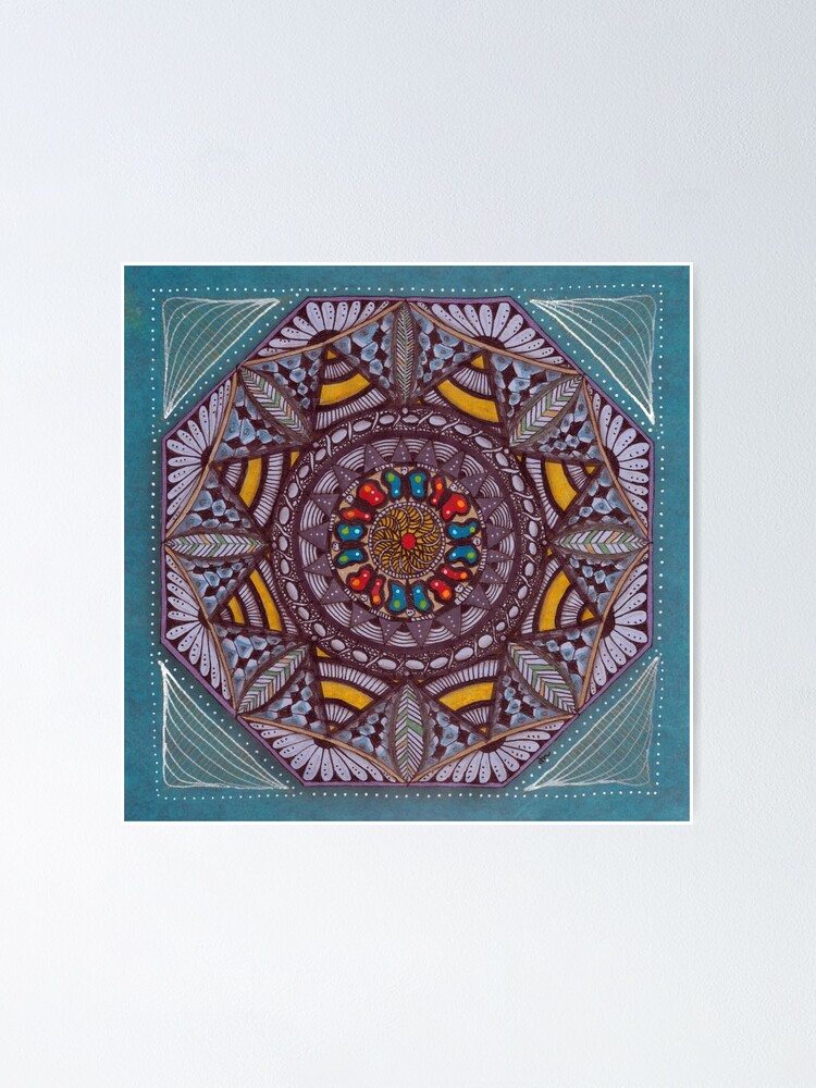 "Octagonal Mandala Hand Drawn" Poster by ndonna3 | Redbubble