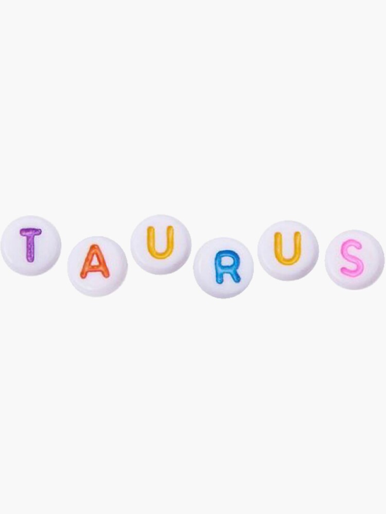 "taurus letter beads" Sticker for Sale by needydesigns | Redbubble