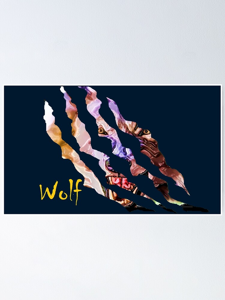 "Wolf Scratch 狼" Poster for Sale by SlowToes | Redbubble