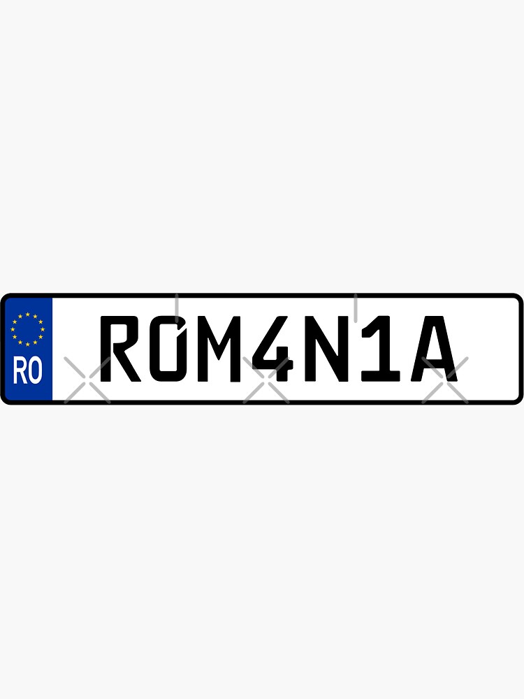 "Romania car license plate" Sticker by HAKVS | Redbubble