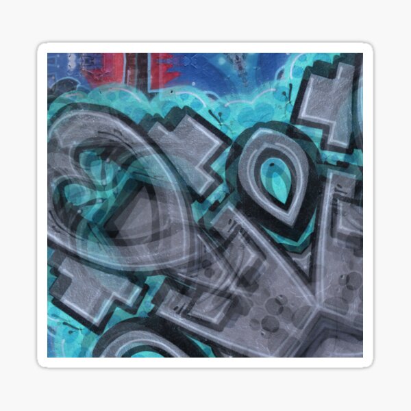 "Streetart Blue and Gray Graffiti" Sticker for Sale by ckylin | Redbubble