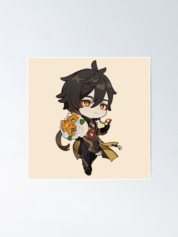Poster « Chibi Zhongli - Genshin Impact », par persephonexx | Redbubble