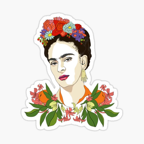 Pegatina «Retrato colorido de Frida Kahlo» de nourelhoudach | Redbubble