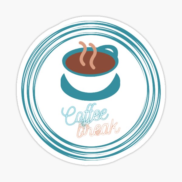 "Coffee break sticker" Sticker for Sale by fullynikah | Redbubble