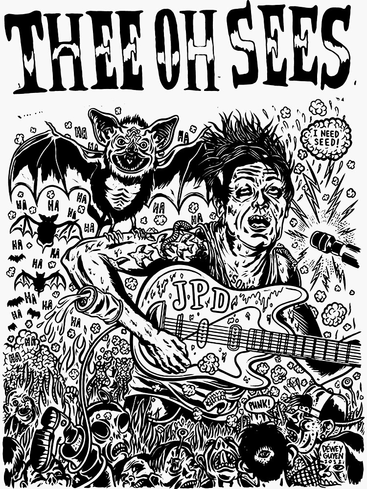 "Thee Oh Sees Band" Sticker by tatumkoer | Redbubble