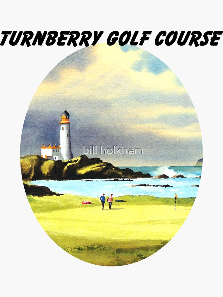 "Turnberry Golf Course Scotland With Banner" Sticker by billholkham ...