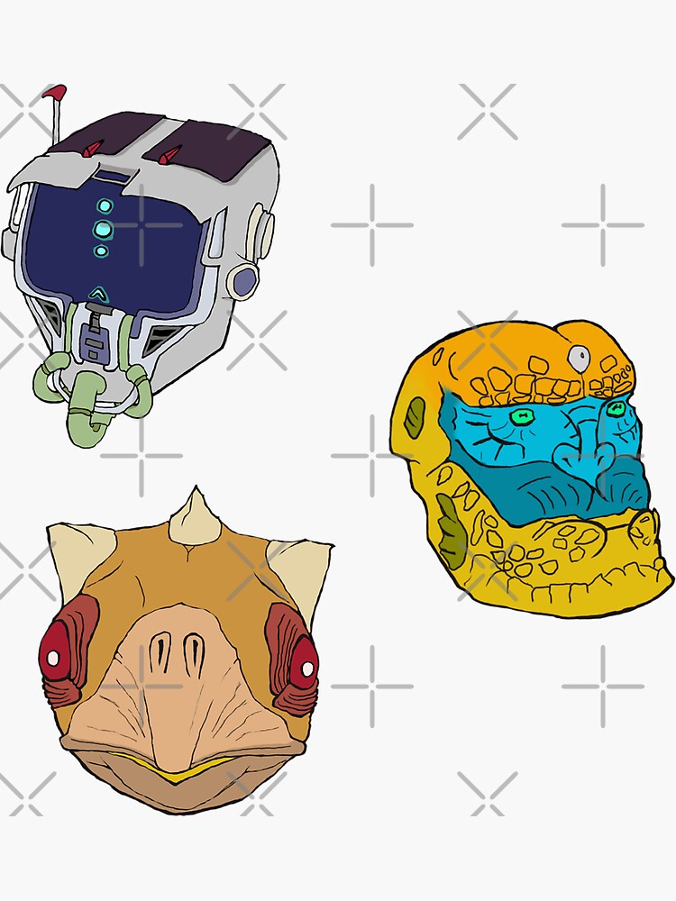 "Korvax No Mans Sky Illustration Alien Anime Cartoon" Sticker for Sale ...