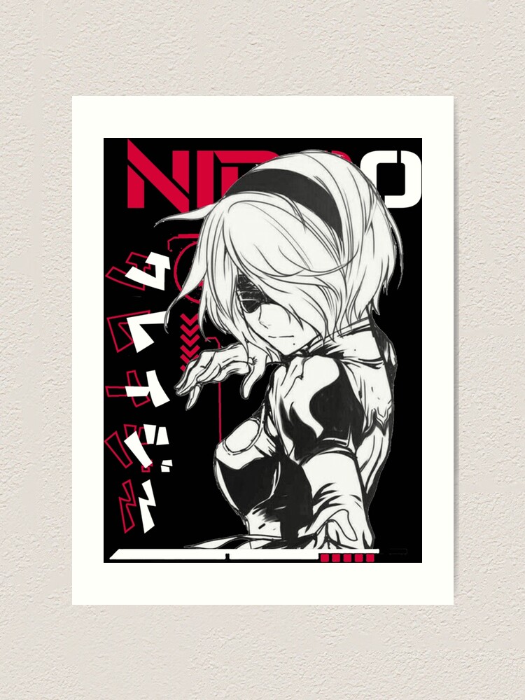 "nier automata 2B Tshirt mask" Art Print by GunnerKertzmann | Redbubble
