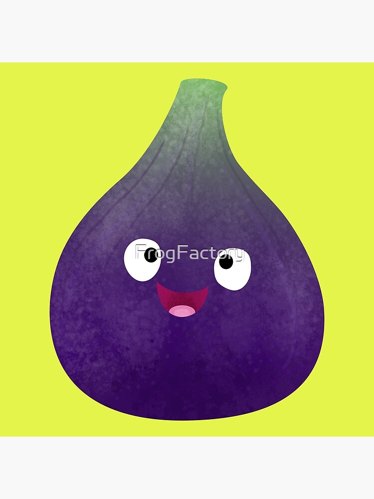Póster «Cute dibujos animados de fruta de higo púrpura feliz» de ...