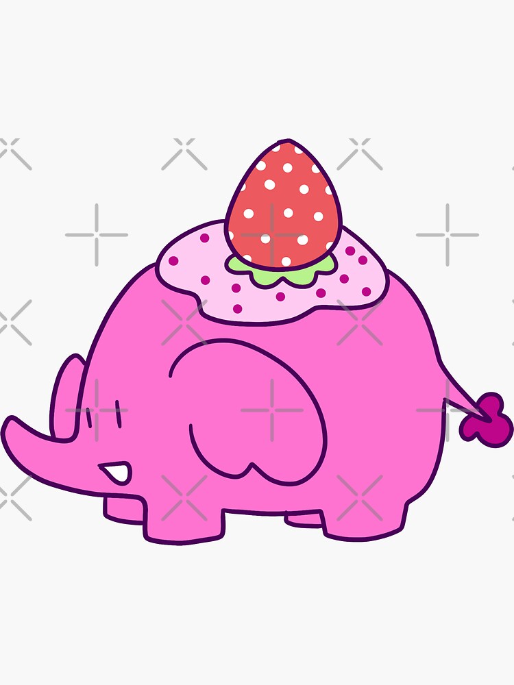 "Strawberry Elephant" Sticker for Sale by SaradaBoru | Redbubble