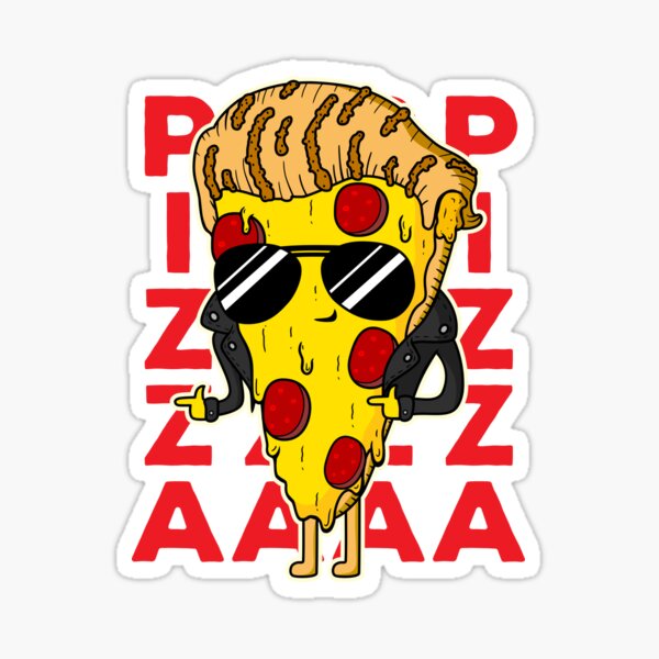 "Cool Pizza Slice Wearing Biker Clothes" Sticker for Sale by Hayley ...