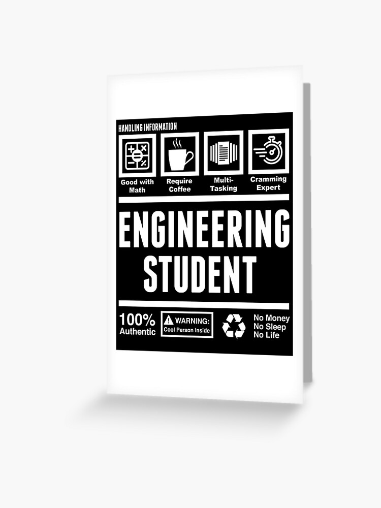 "Funny Engineering Student Handling Information" Greeting Card for Sale ...