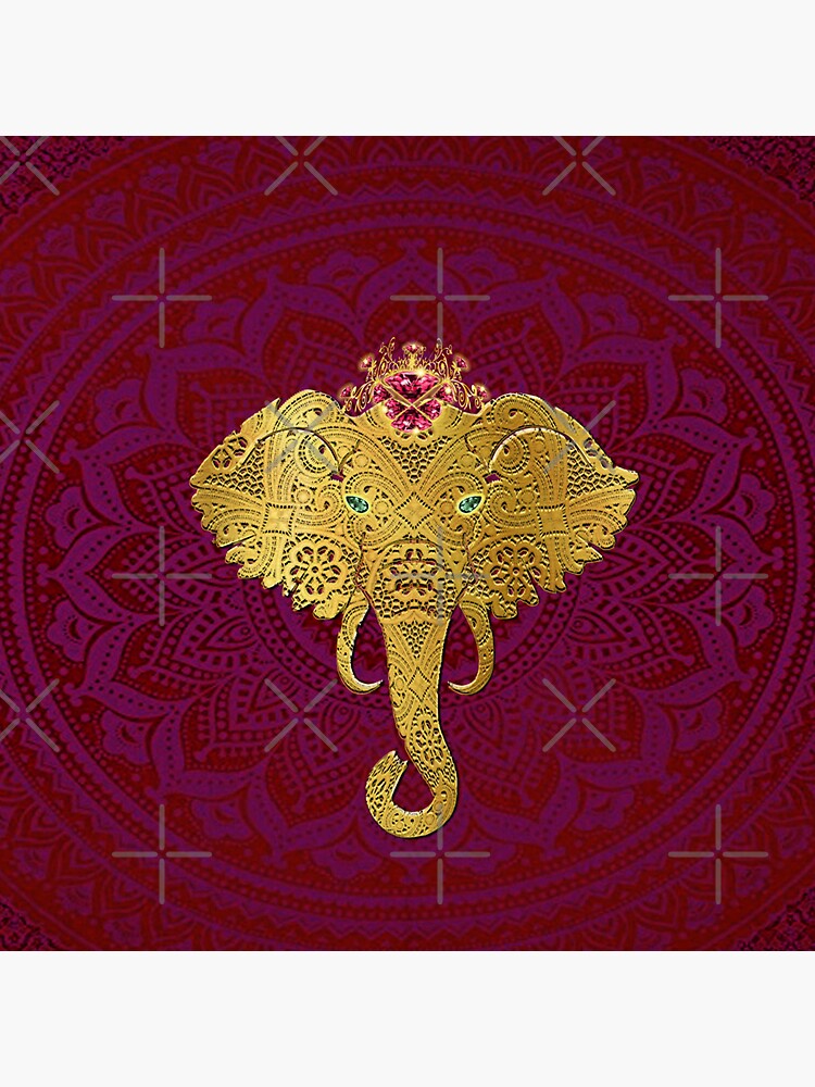 "GEMS ENCRUSTED GOLD ELEPHANT - Magenta ombre" Sticker for Sale by Art ...