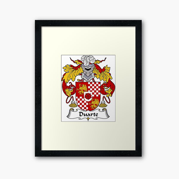 "Duarte Coat of Arms/ Duarte Family Crest" Framed Art Print for Sale by ...