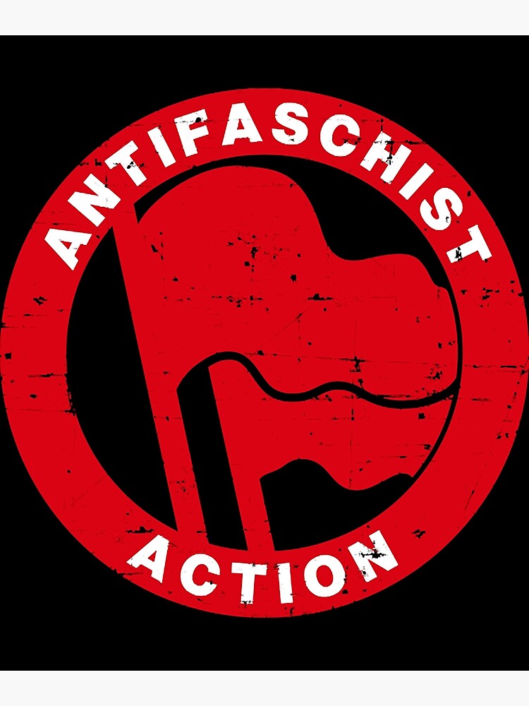 "Antifascist / Anti-Fascist Action Red Flags Symbol " Poster for Sale ...