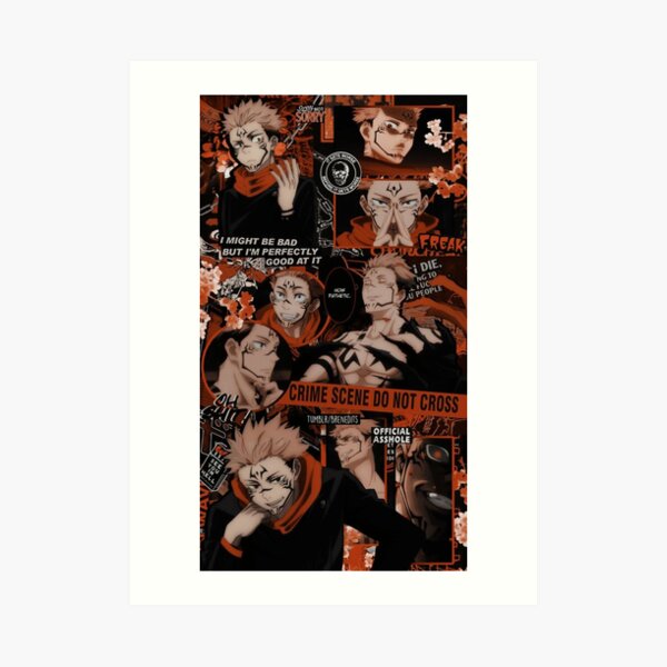 "Sukuna Collage Design - Jujutsu Kaisen Anime" Art Print by animesky ...