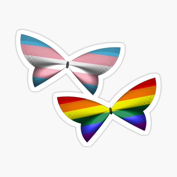 "Gay Trans Pride Butterflies" Sticker by shaneisadragon | Redbubble