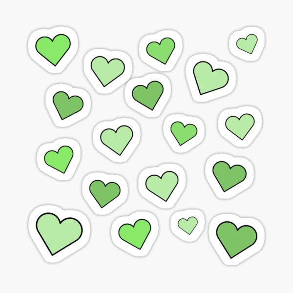 "Super Simple Minimalistic Pastel Green Hearts Pattern Set" Sticker for ...