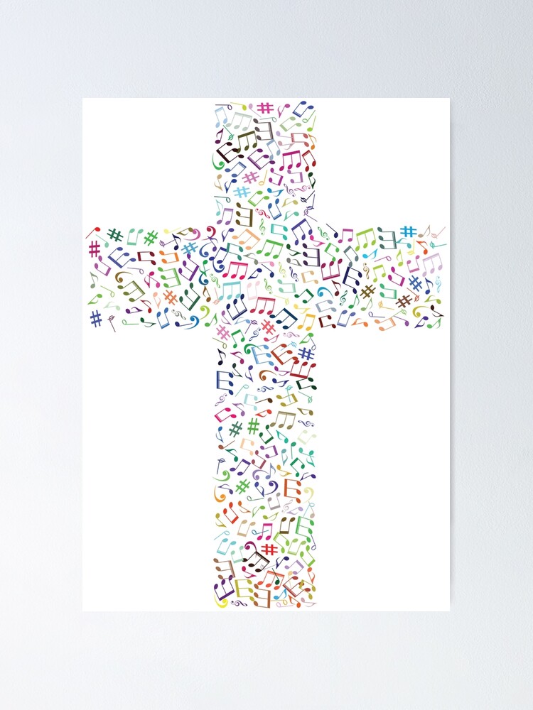 Póster «Notas musicales de la cruz de Jesús» de iTrending | Redbubble