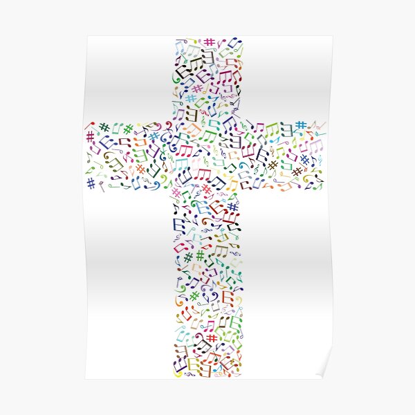 Póster «Notas musicales de la cruz de Jesús» de iTrending | Redbubble