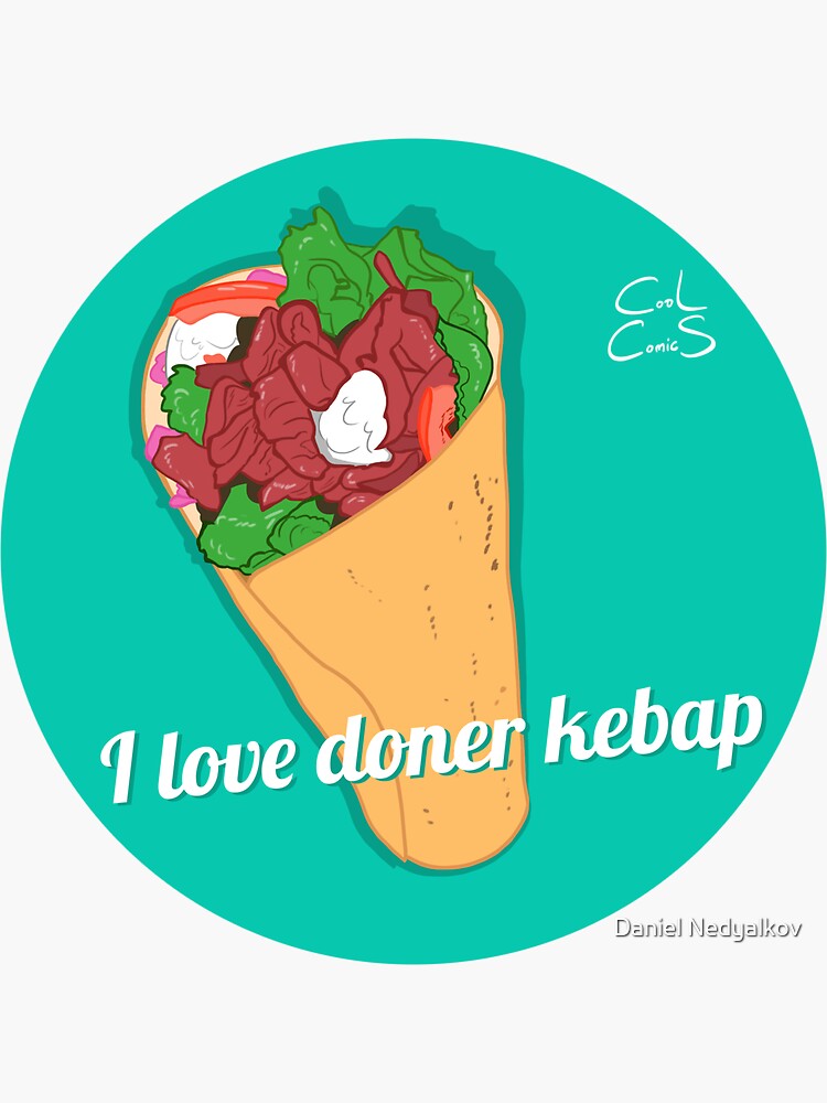 "I Love Doner Kebap" Sticker for Sale by coolcomicsbg | Redbubble