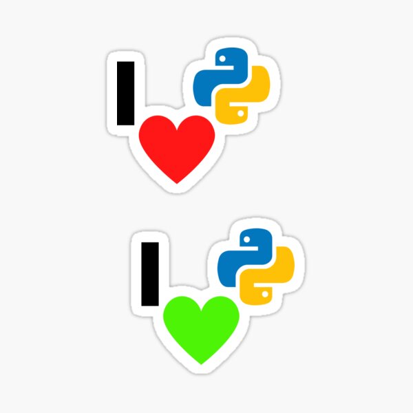 "I love Python 2 in 1 Sticker Pack" Sticker for Sale by Occas1onalArt ...