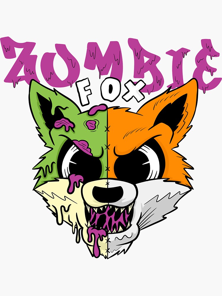 "Zombie Fox" Sticker by bixboxstudio | Redbubble