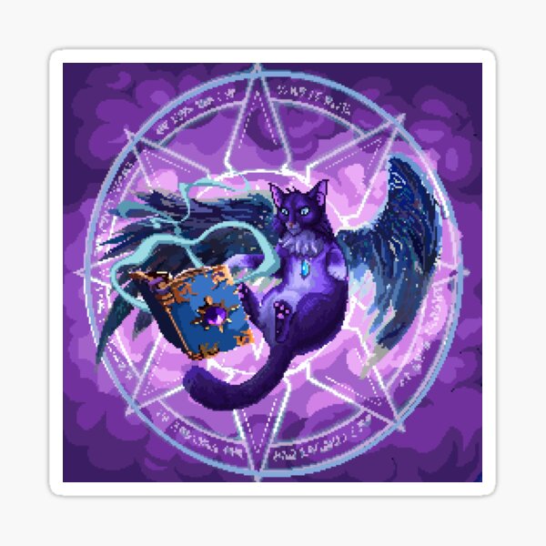 "Pixel Flying Magic Cat" Sticker for Sale by Calame321 | Redbubble