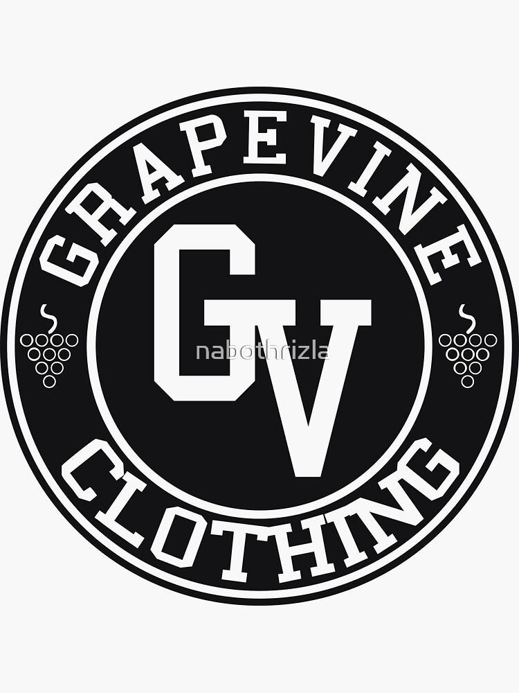 "Grapevine Clothing stamp logo design alternative version" Sticker by nabothrizla | Redbubble