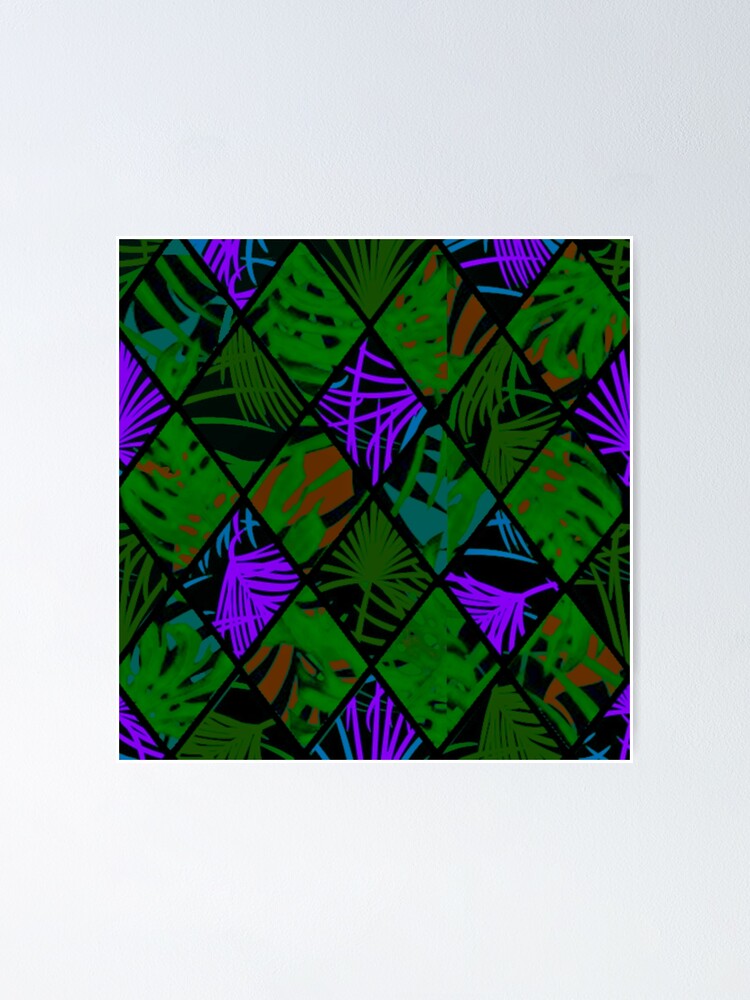 "DIGITAL TRENDS WILD JUNGLE DESIGN PURPLE AND GREEN" Poster for Sale by ...