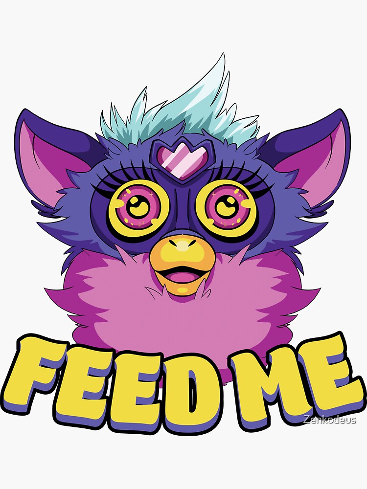 "FEED ME" Sticker for Sale by Zenkodeus | Redbubble