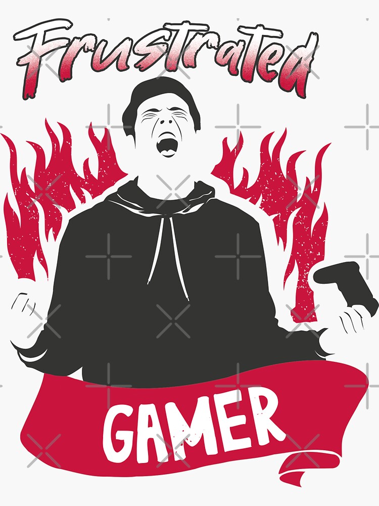 "Frustrated Gamer Flame Controller Rage" Sticker for Sale by ...