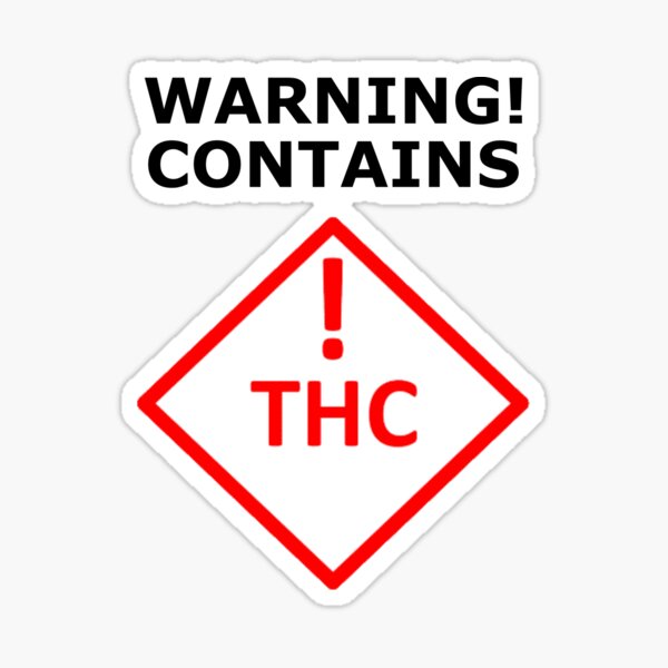 "THC!" Sticker for Sale by ZosoBob | Redbubble
