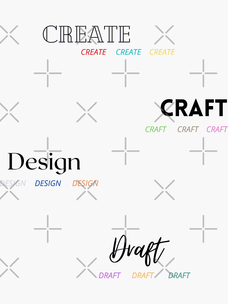 "Creative ideas - create, craft, design, draft" Sticker for Sale by ...