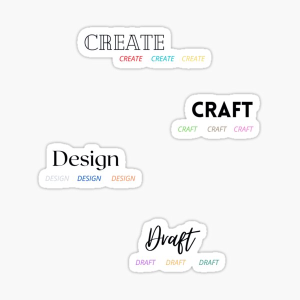 "Creative ideas - create, craft, design, draft" Sticker for Sale by ...