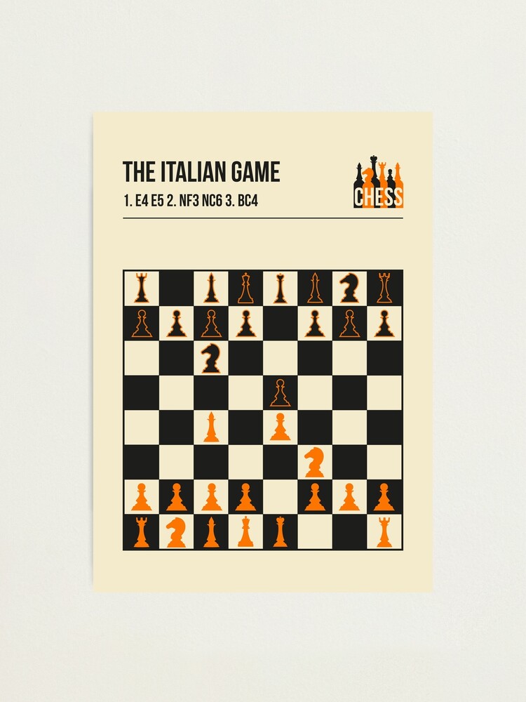 "The Italian Game Chess Openings Art Book Cover Poster" Photographic ...
