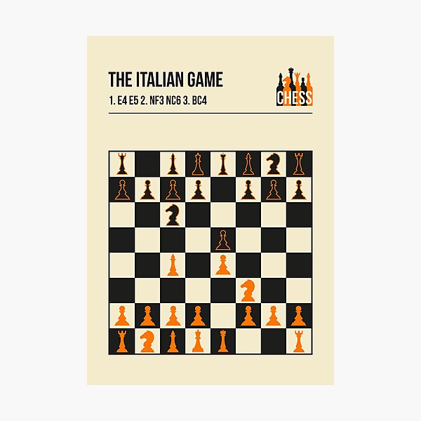 "The Italian Game Chess Openings Art Book Cover Poster" Photographic ...