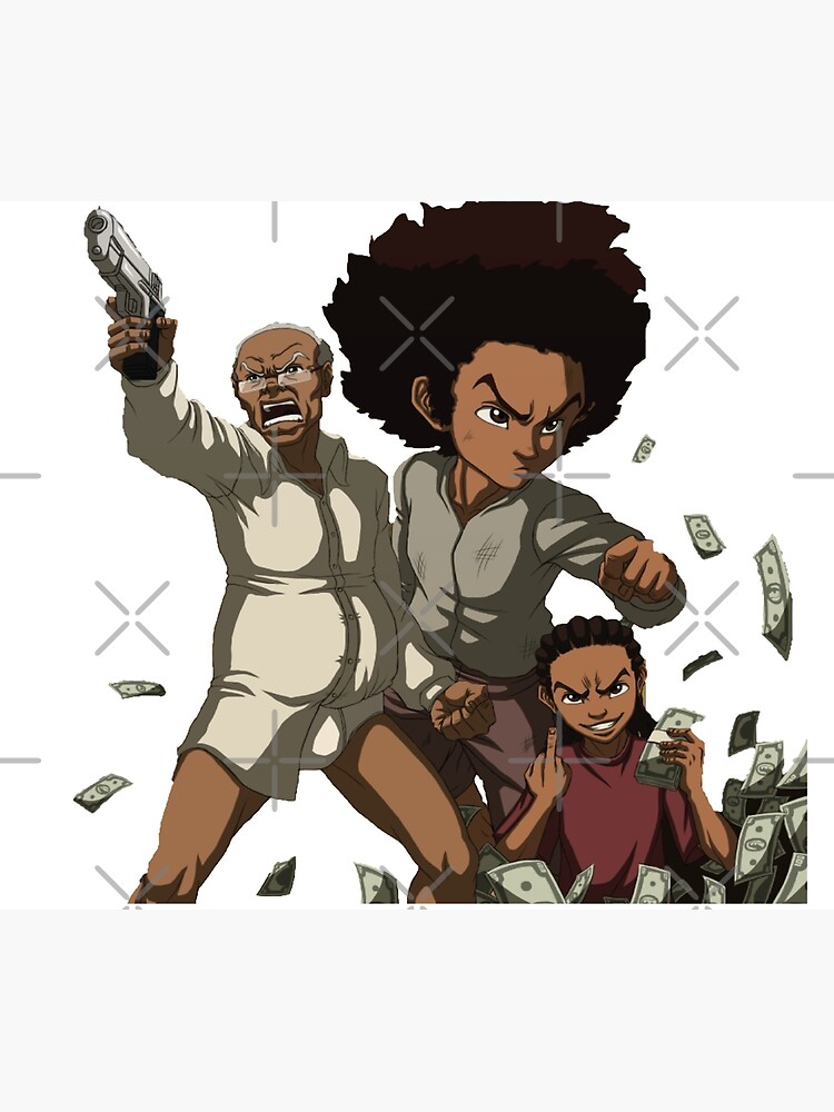 "The Boondocks Huey" Throw Blanket by Minnorita | Redbubble