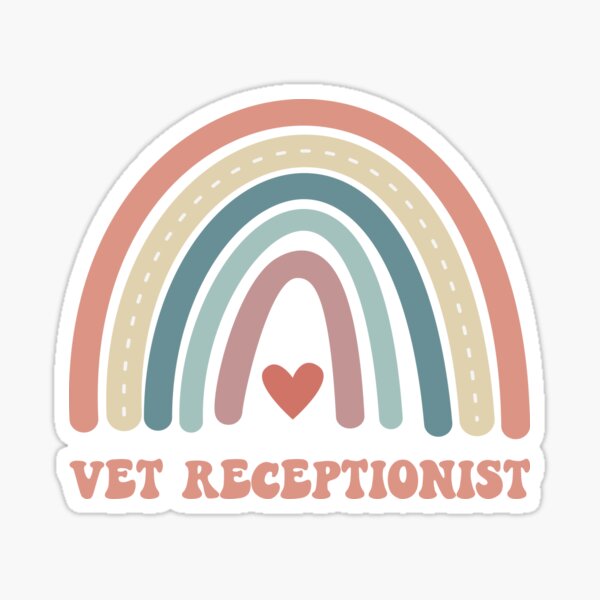 "Cute Vet receptionist colorful rainbow" Sticker for Sale by Omochiroi ...