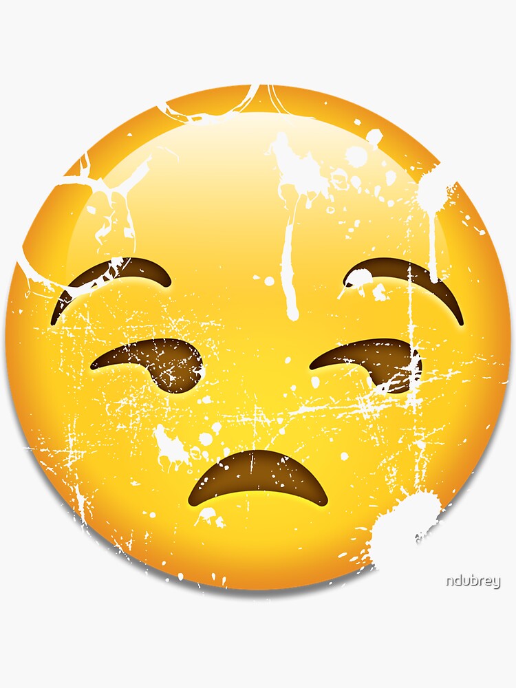 "Distressed Unimpressed Emoji " Sticker for Sale by ndubrey | Redbubble