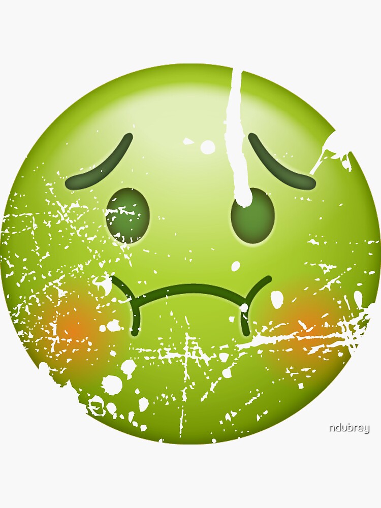 "sick face distressed emoji" Sticker for Sale by ndubrey | Redbubble